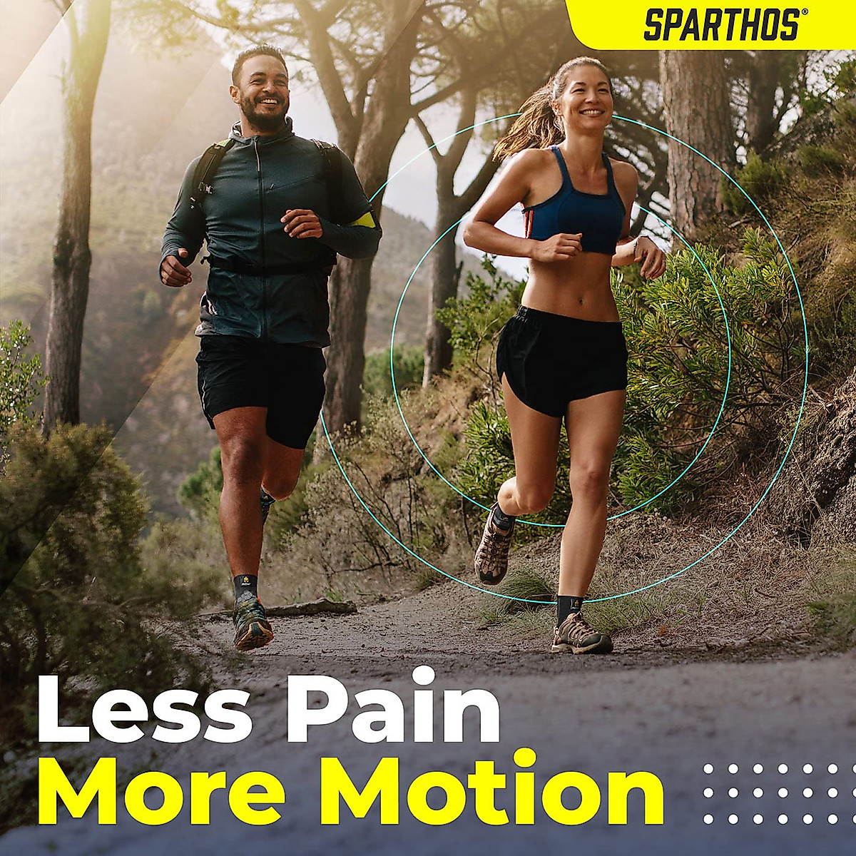 Sparthos Ankle Compression Socks (Pair) – Plantar Fasciitis Ankle Brace with Arch Support – for Men and Women – Foot Sleeves – for Sports, Running, Basketball, Football and Everyday Wear (Black-L)