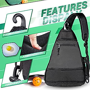 Himal Pickleball Bag- Adjustable Pickleball,Tennis,Racketball Sling Bag - Pickleball Backpack with Water Bottle Holder for Men and Women