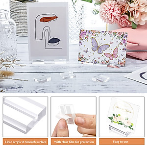 150 Pieces Acrylic Place Card Holder Clear Acrylic Stands Sign Holders Table Numbers Holders with Card Slot for Table Weddings Events Office Meeting