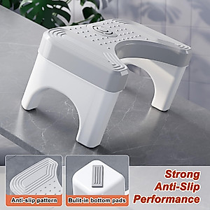Squatting Toilet Stool for Adults, 7 Inch Poop Stool Adult, Toilet Stool Squat Adult, Non-Slip Potty Stool for Pooping, Pooping Stool for Bathroom, Portable Toilet Step Stool, Foot Rest Stool
