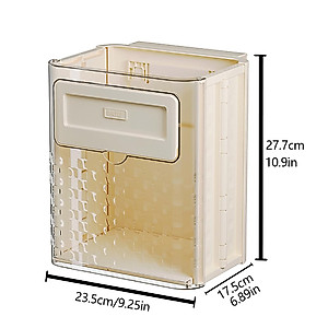 Aiabaleaft Hanging Kitchen Trash Can Foldable 2.5 Gallon Wall Mounted Collapsible Waste Bin for Kitchen Cabinet Door or Under Sink Bathroom