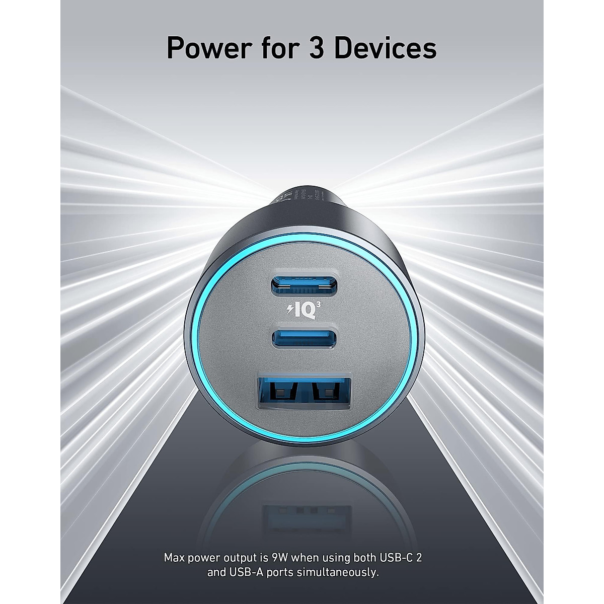 Anker USB-C Car Charger, 67W 3-Port Compact Fast Charger, 535 Car Adapter with PIQ 3.0 for iPhone 15/15 Plus/15 Pro/15 Pro Max, Galaxy S23, MacBook Pro, iPad Air, and More (USB-C to C Cable Included)