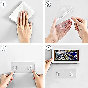 Shower Phone Holder Waterproof Phone Holder Shower Phone Case,Wall Case for Phone Shower Phone Mount,Suitable for Shower Bathroom Bathtub Kitchen(White)