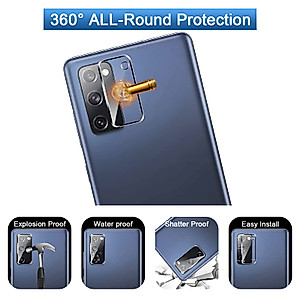Coolpow 【3+3 Pack】 Designed for Samsung Galaxy S20 FE 5G Screen Protector Tempered Glass, with 3Pack Camera Lens Protector [Easy Installation] [Anti-Scratch]