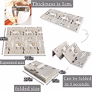 Baby Play Mat Palymat Foldable LXIAOY Extra Large Crawling Pad Reversible Portable for Outdoor and Travel (Gray)