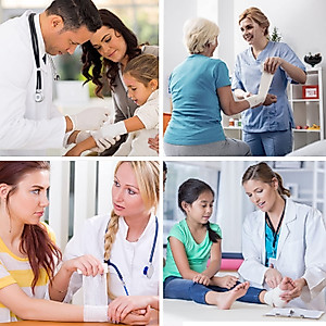 8 Pack Sterile Gauze Stretch Bandage Roll, 4.5 Inch x 4.1 Yards 6 Ply Approved, Kerlix Gauze Bandage Rolls Used for Wound Care, Easy to Use Cotton Ply Rolled Hand Wrap Dressing Ankles & Knees