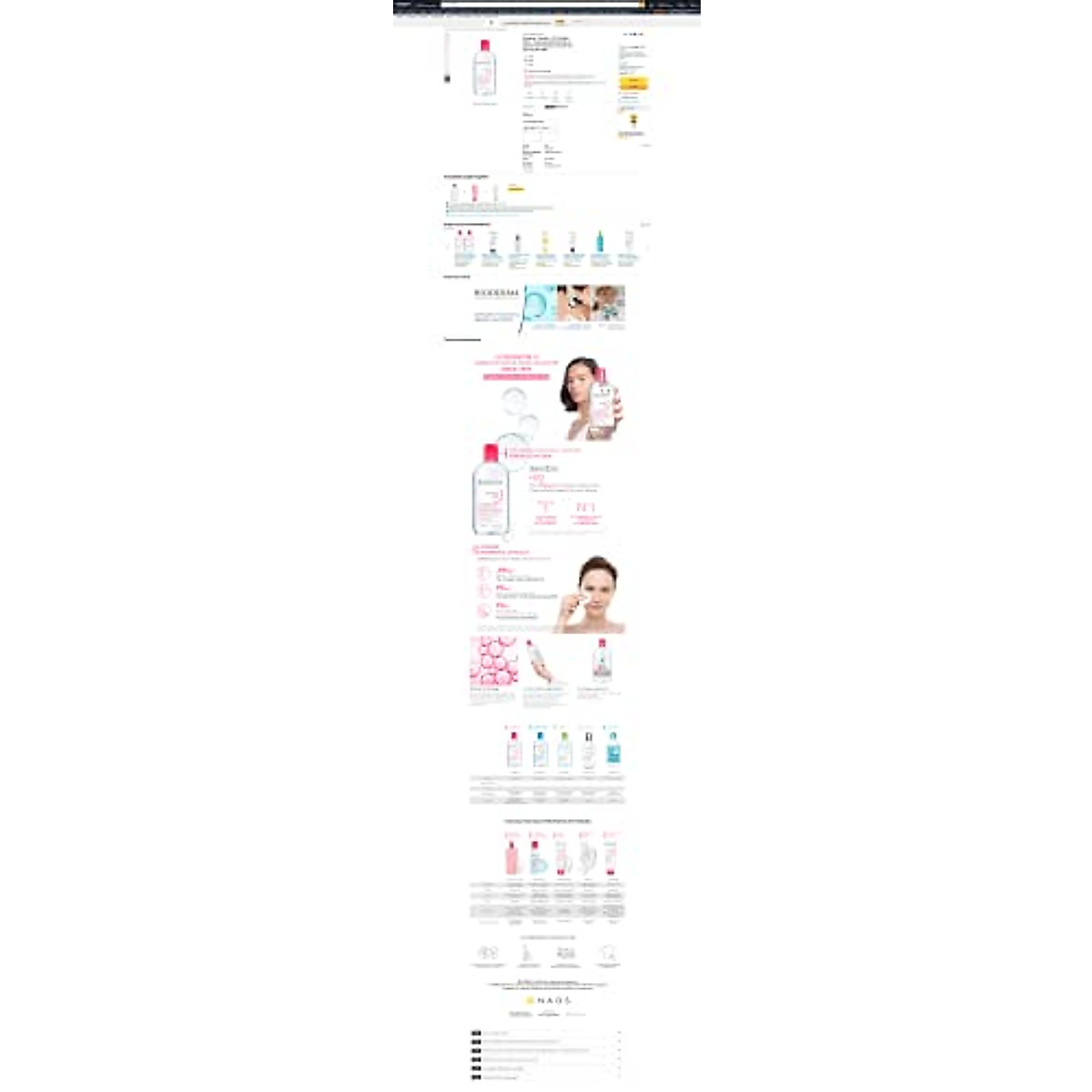Bioderma Sensibio H2O Soothing Micellar Cleansing Water and Makeup Removing Solution for Sensitive Skin, Face and Eyes