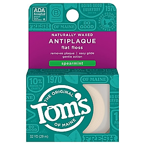 Tom's of Maine Floss Flat-Anti Plaque Spearmint 32 yd String