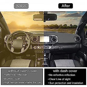 SENSHINE for Toyota Tacoma Accessories 2016-2022 2023 Dashboard Cover Center Console Cover Dash Mat Carpet Protector Sunshield Cover Custom Fit, All Gray