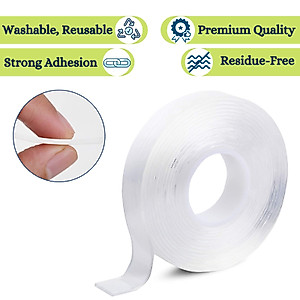 Mr. Pen- Double Sided Tape, 0.7 Inch, Transparent, Double Sided Tape for Walls, Double Sided Adhesive Tape, Mounting Tape, Adhesive Tape, Two Sided Tape, Double Stick Tape, Double Face Tape