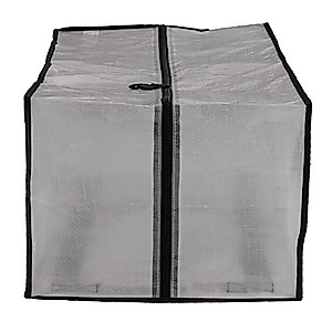 Earthwise Clear Storage Bags Heavy Duty Extra Large Transparent Moving Totes w/Zipper Closure Reusable Backpack Carrying Handles - Compatible with IKEA Frakta Hand Carts (4 Pack) (29 X 13.5 X 12)