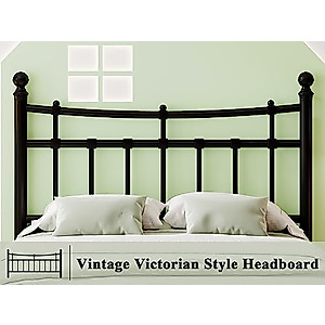 iPormis Metal Twin Bed Frame with Iron-Art Headboard, Heavy Duty Metal Platform Bed Frame with 14 Steel Slats Support, No Box Spring Needed, Noise-Free, Easy Assembly, Twin