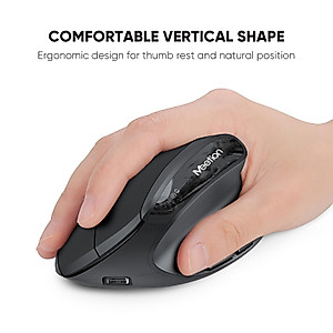 MEETION Ergonomic Wireless Keyboard and Mouse, Ergo Keyboard with Vertical Mouse, Split Arch Keyboard with Cushioned Wrist Palm Rest, Natural Typing Rechargeable Full Size, Windows/Mac/Computer/Laptop