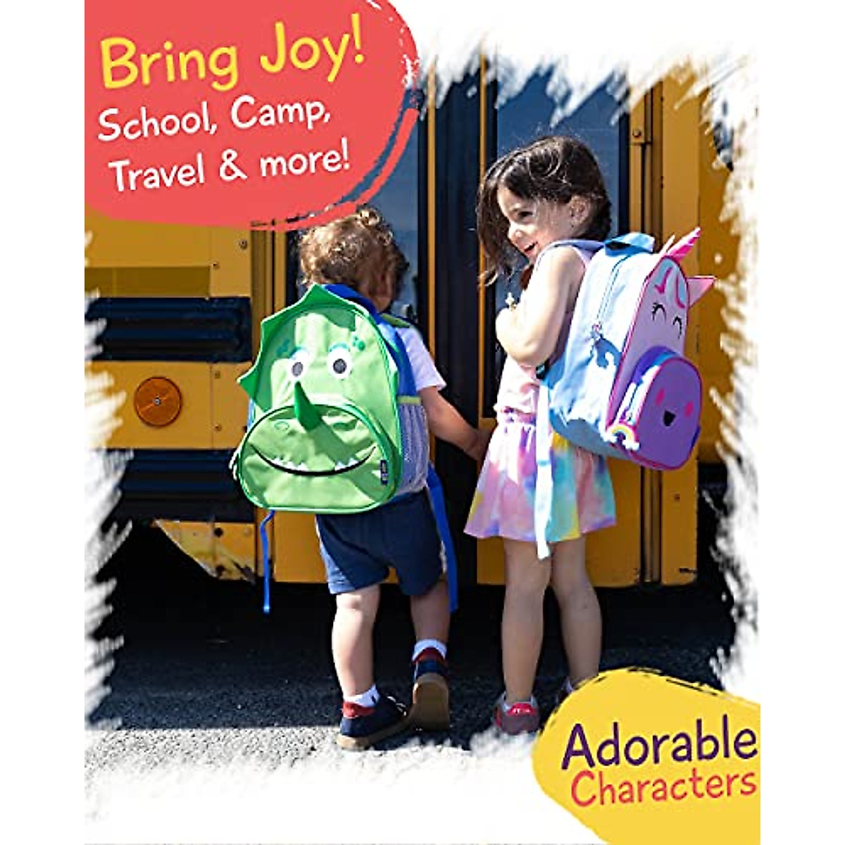 JOY2B Toddler Backpack for Boys and Girls - Shark Backpack for Girls and Boys - Kids Backpack for School Camp Travel - Preschool Backpack with Water Bottle Holder - Smart Shark