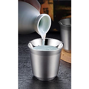 SOUJOY 4 Pack Espresso Cup, 2.7oz Stainless Steel Double Wall Insulated Coffee Cup, Heat Resistant Cup, Unbreakable Demitasse Cup For Drinking, Coffee, Beverages