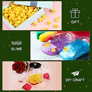 Chalyna 150 Pcs Mini Ducks Yellow Tiny Resin Ducks Bulk Mini Rubber Duckies Figures for Home Prank Game Micro Landscape Aquarium Dollhouse Ornament DIY Terrarium and Handmade School Project