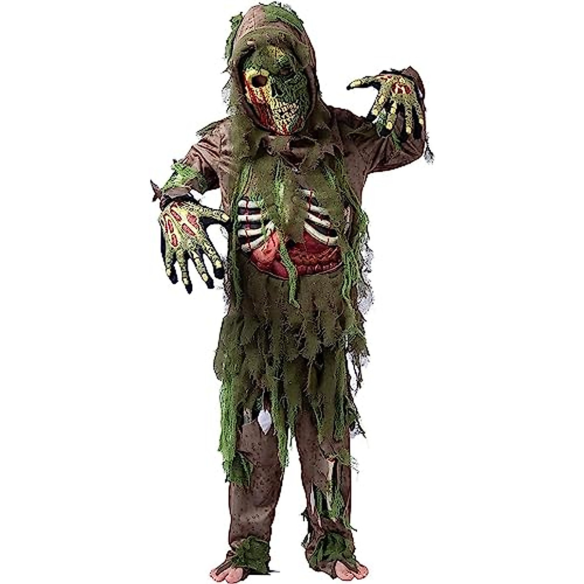 Spooktacular Creations Swamp Deluxe Skeleton Living Dead Zombie Costume for Halloween Kids Monster Role-Playing-3T(3-4yr)