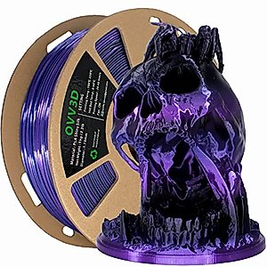 2 Pack PLA Filament 1.75mm, 3D Printer Filament Tri-Colors Rainbow PLA Filament Silk PLA Red-Yellow-Blue with Silk Black Purple, 2kg