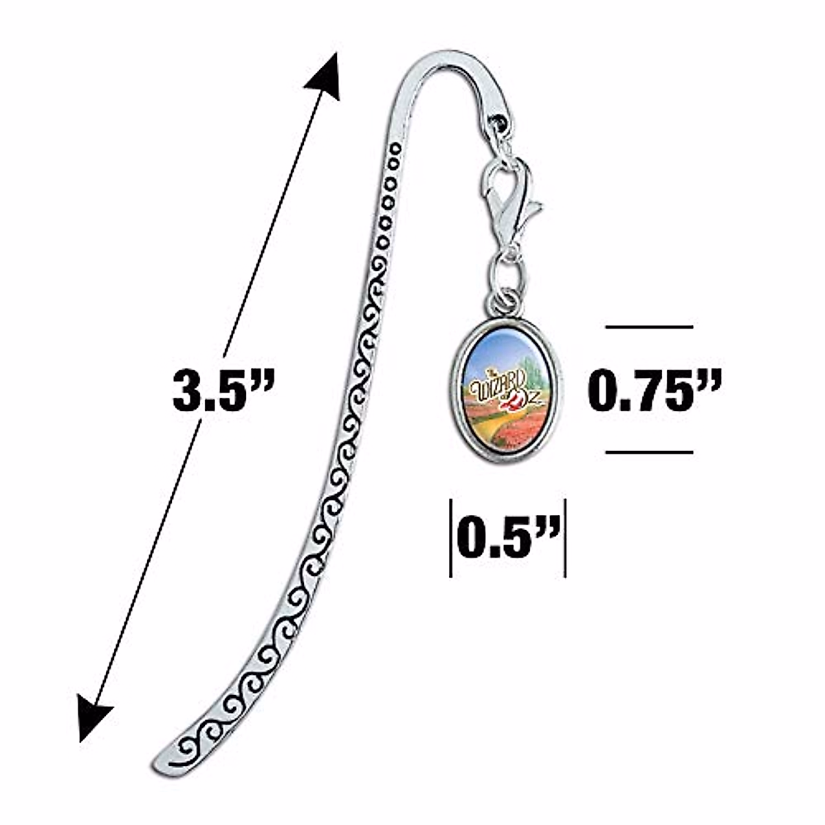 The Wizard of Oz Ruby Slippers Logo Metal Bookmark Page Marker with Oval Charm