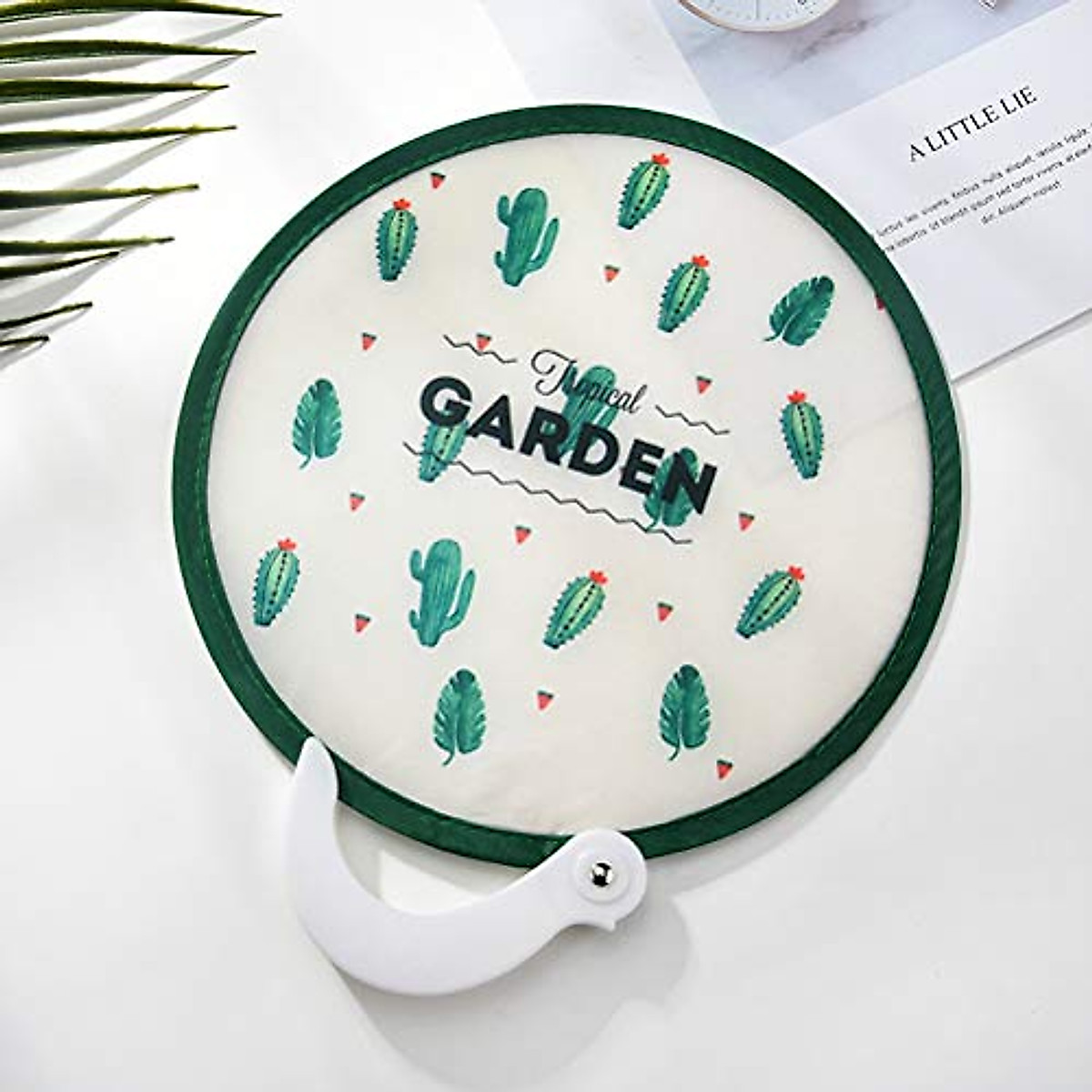 NUOBESTY Foldable Fan Japanese Style Handheld Round Folding Fan Great for Wedding Birthdays Decoration,4pcs