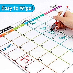 4 Pack Dry Erase 2023 Magnetic White Board Calendar Kit, Feela Monthly Weekly Calendar for Wall Refrigerator, Office Supplies with 8 Magnetic Erase Markers, 1 Eraser, 10 Stickers for Schedule