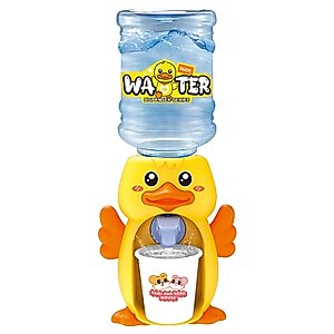 LUOZZY Mini Water Dispenser Toy for Kids Cartoon Animal Water Machine Toy for Kids Water Dispenser Dollhouse Toy (Cute Duck)