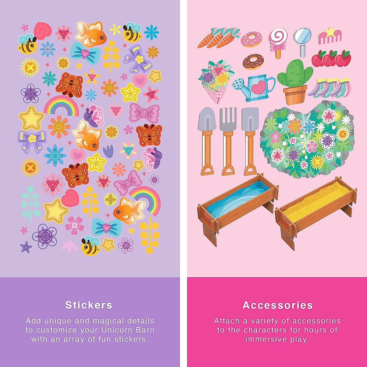 PINXIES Unicorn Barn | Build-Your-Own Magical Animals Farm Play Set, Kids 3D Puzzle Toy - STEM Girl Toys Ages 6-7 and Up