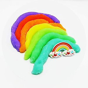 ICHICHI Rainbow Cloud Slime,Non-Sticky and Super Soft Scented Slime,Stress Relief Toy