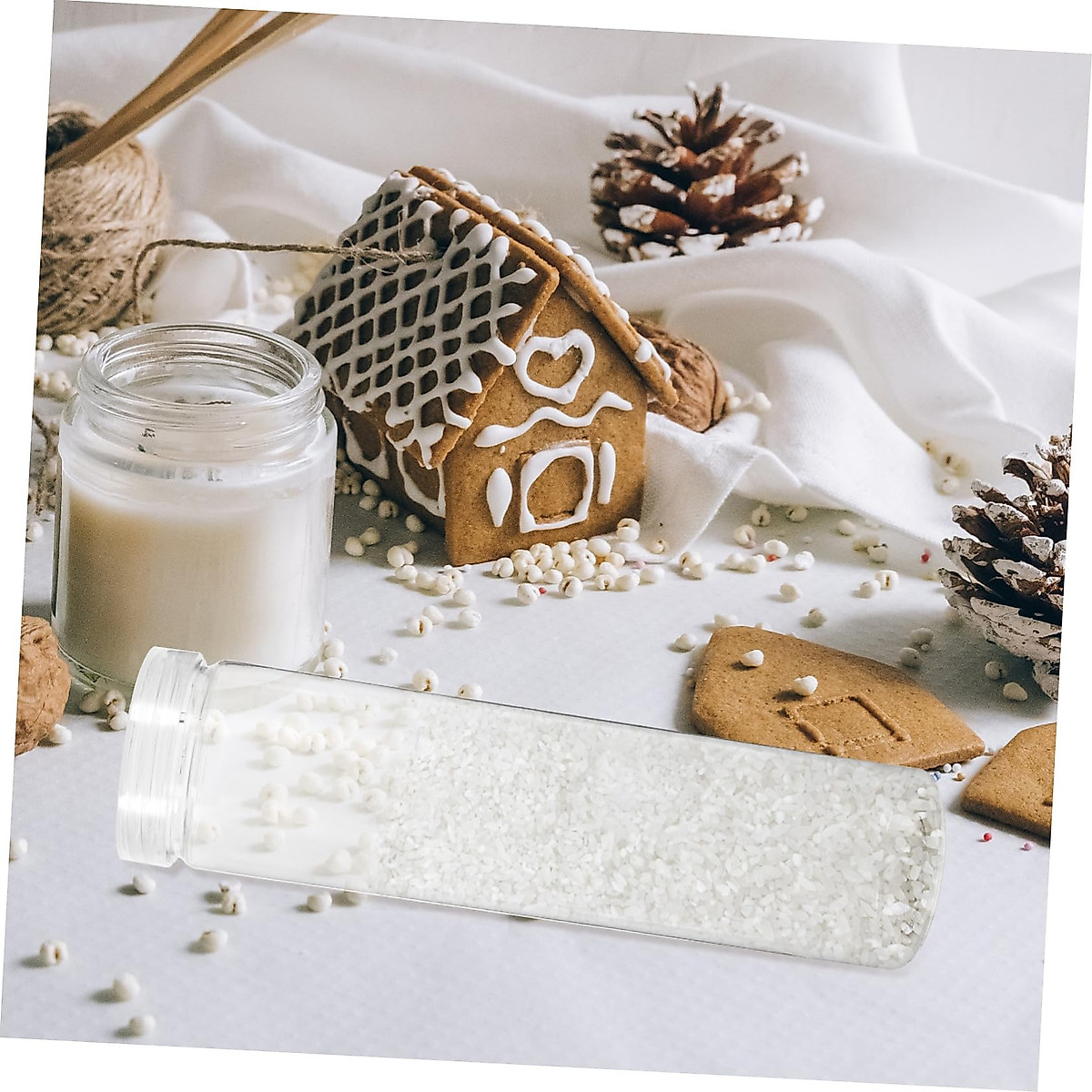 BRIGHTFUFU 3Pcs Reusable Kitchen Storage Containers with Lids for Cereal Nuts and Sugar Jars for Airtight Food Storage and Organization