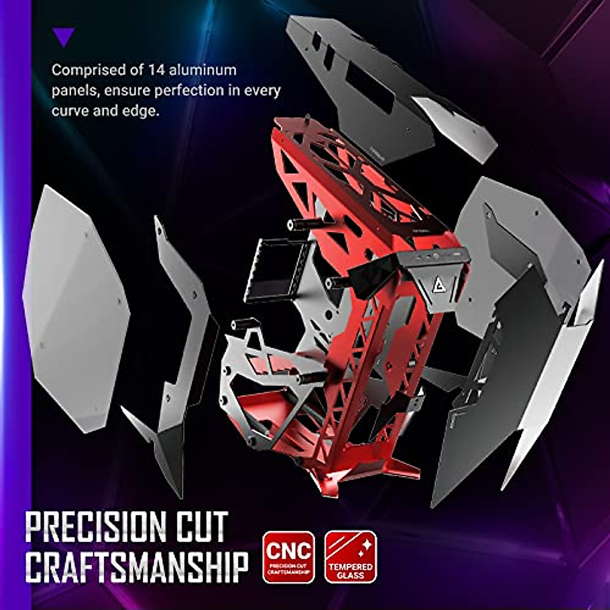 Antec Torque Black/Red Aluminum ATX Mid Tower Computer Case/Winner of iF Design Award 2019