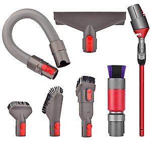 Replacement Attachments for Dyson V15 V12 V11 V10 V7 V8 Absolute Detect Traceless/Soft/Stiff Bristle Extension HoseBrush Crevice Tool