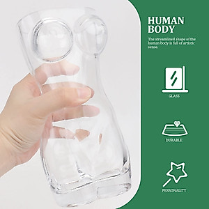 Yardwe 1pc Human Beer Mug Outdoor Wine Glasses Outdoor Decor Coffee Mug Transparent Glass Party Beer Cups Crystal Drinking Glasses Crystal Decor Flutes Body Woman Drinking Cup re-usable