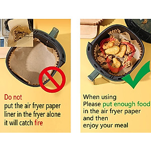 Air Fryer Disposable Paper Liner, Large 100 pcs 10.7Inch Square Non-Stick Air Fryer Parchment Paper Liners, Thickened Waterproof Oil-Proof Baking Paper (10.7, Brown Square)