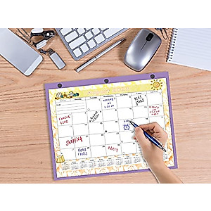 2023-2024 Academic Year 12 Months Student Calendar/Planner in Protective Sleeve for 3-Ring Binder, Desk or Wall -v003