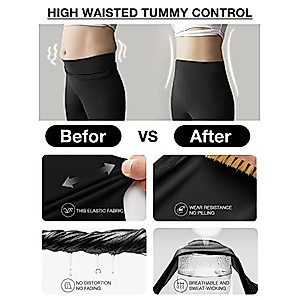 CHRLEISURE Leggings with Pockets for Women, High Waisted Tummy Control Workout Yoga Pants(Black,DGray,Navy,Wine,JLGreen, M)