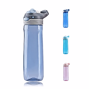 DEARART 26oz Grey Water Bottle Without Straw, BPA FREE Wide Mouth AUTOSPOUT Leak Proof Has Handle, Easy Carried Easy Clean Suit Sports School Travel Office Gym etc.