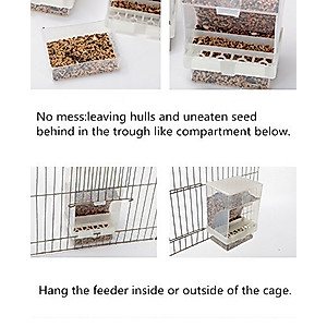 Hypeety Automatic Bird Feeder No Mess Pet Feeder Seed Food Container Perch Cage Accessories for Budgerigar Canary Cockatiel Finch Parakeet
