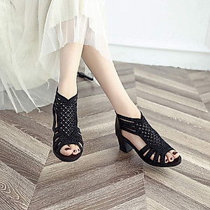 ZHOUXINGB Sandalias Para Mujer Elegantes, Heels for Women Sexy Wide Calf Sandals Office Sneakers Size 10 Shoes Tan Slippers T Strap Womens Flip Flops Size 11