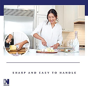 Outdo Nozh 5-piece Stainless Steel Cheese Knife Set Cheese Knives Set Makes a Desirable Gift - Functional Charcuterie Utensils - Gift Ready Charcuterie Board Accessories - Cheese Board Knife Set