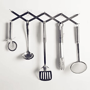 Achbeah Dish Drying Rack, Telescopic Dish Storage Rack, Dish Racks, Steamer Rack, Drying Rack Stand Storage Holder for Book Storage Wall Hanging Rack Kitchen Countertop Organizer