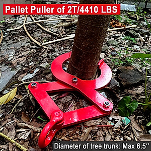 Pallet Puller 2T/4409lbs Capacity Heavy Duty Steel Single Scissor for Pulling Pallets, Woods and Other Things Easily, 8 Inches Bigger Jaw Opening Pallet Grabber