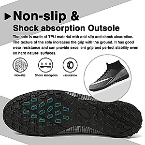 ISoccer Shoes Mens Soccer Cleats Women Turf Soccer Shoes Men Tacos De Futbol para Hombre Football Cleats for Big Boy Zapatos De Futbol para Hombres Futbol Futsal Shoes High Top Shoes TF