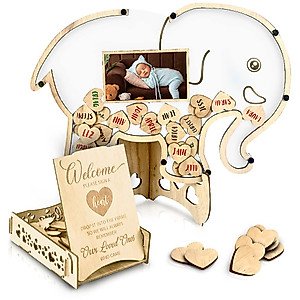 Bossy Baby,Elephant Baby Shower Guest Book Alternatives,Elephant Baby Shower Decorations,Baby Sonogram Frame Keepsake- Elephant Nursery Decor Photo Frame,Safari Nursery Decor,(Elephant Theme)