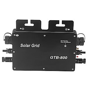 Therj 800W Micro Inverter, Automatic Identification Solar Grid Tie Microinverter DC to AC, WiFi Control Self Cooling 120/230V Automatic Identification Power Solar Inverters for Roof Outdoor(Black)
