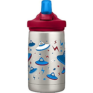 CamelBak Eddy+ Kids 12 oz Bottle, Insulated Stainless Steel with Straw Cap - Leak Proof When Closed, UFOs