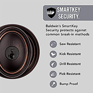 Baldwin Carnaby, Entry Door Knob Handle with Keyed Lock Featuring SmartKey Re-key Technology and Microban Protection, in Venetian Bronze