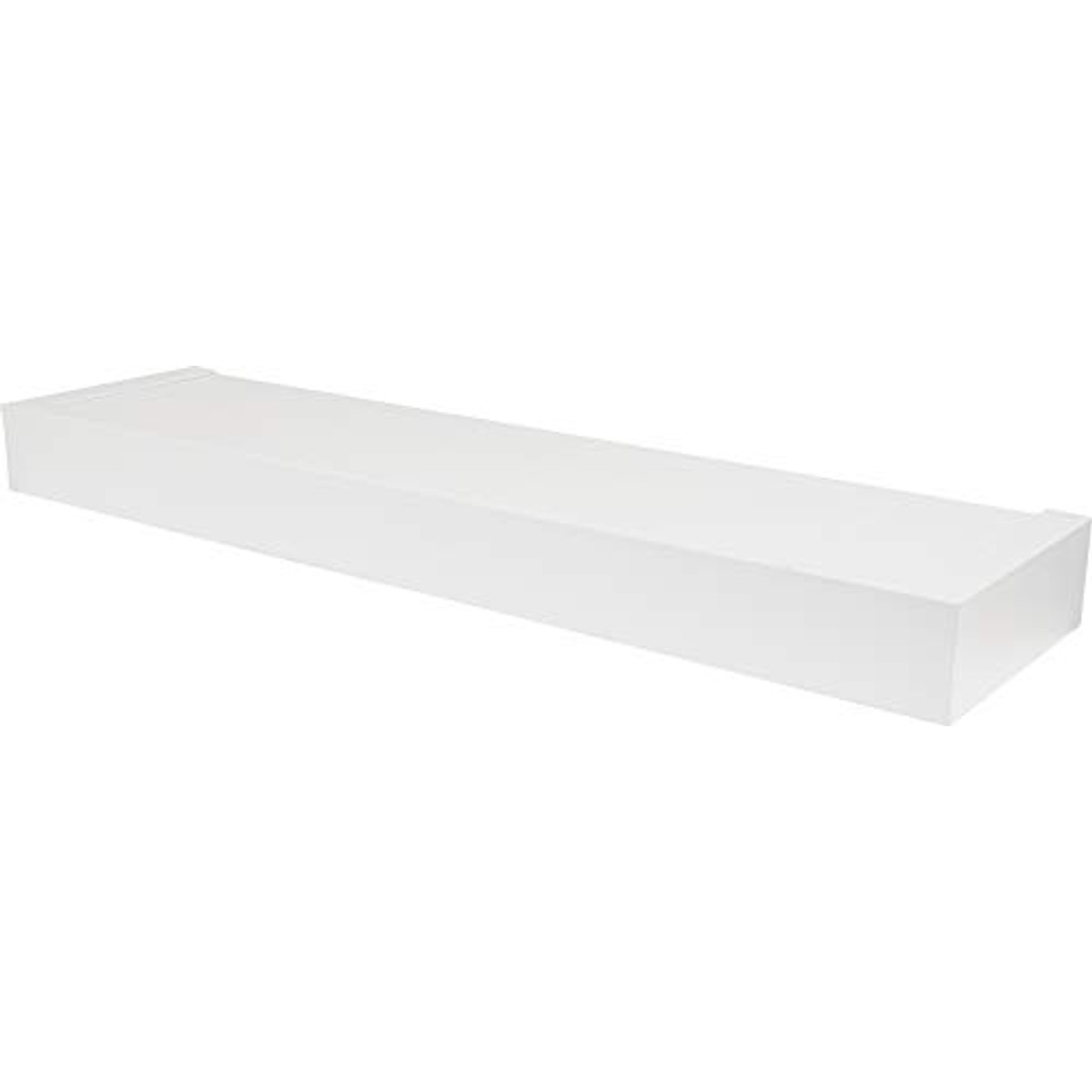 HIGH & MIGHTY 515607 Modern 24" Floating Shelf Holds up to 20lbs, Easy Tool-Free Dry Wall Installation, Flat, Retail Packaging, White