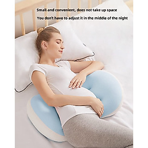 WYXunPlanet Soft Maternity Pillow | U-Shaped Design | Detachable Extension | Full Body Comfort & Pregnancy Relief (Blue)
