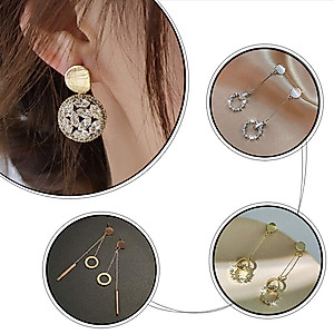 UNICRAFTALE 4 Mixed Colors Stud Earrings 40pcs(20Pairs) Stainless Steel Stud Earring with Ear Nuts 0.8mm Pin Flat Round Earring Post with Loop Earring Studs Components for Jewelry Making