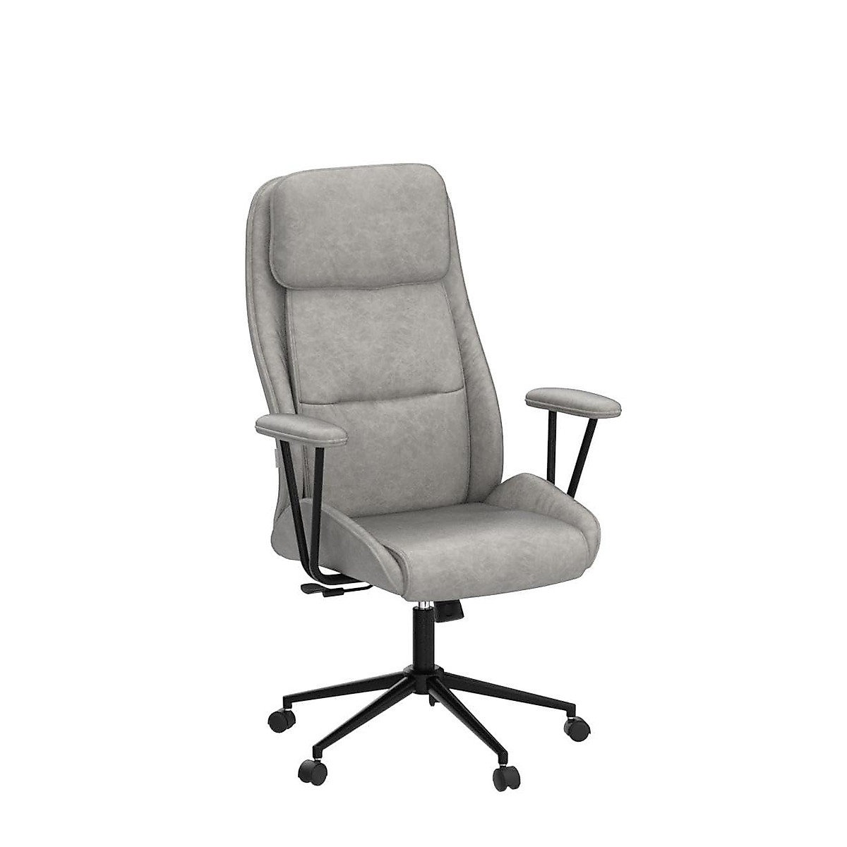 BOWTHY Modern Leather Office Chair,Ergonomic Home Office Desk Chair with Lumbar Support,High Back Swivel Rolling Task Computer Executive Chair,Comfy Conference Room Chairs,330lbs (Grey)